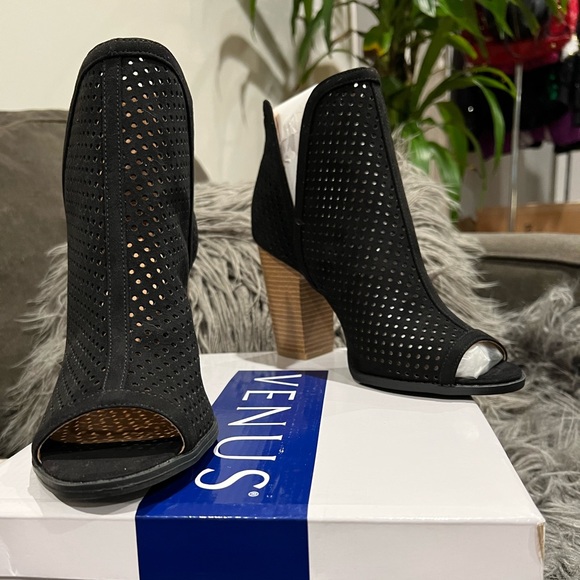 VENUS | Shoes | New Venus Vegan Peep Toe Bootie Ankle Boots Sexy Mesh ...